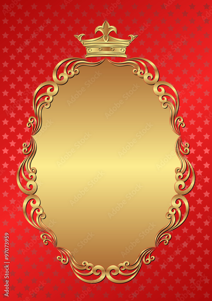 red background with royal frame Stock Vector | Adobe Stock