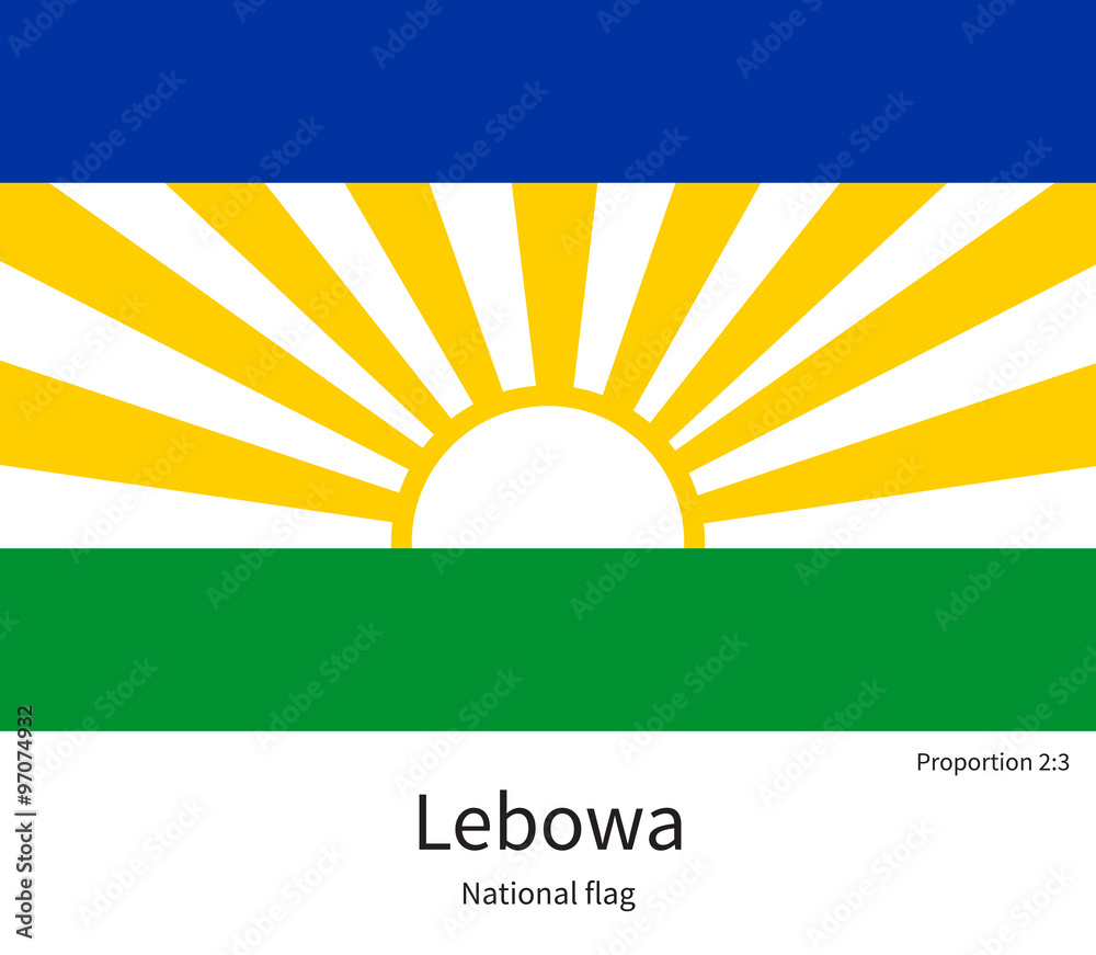 National flag of Lebowa with correct proportions, element, colors Stock ...