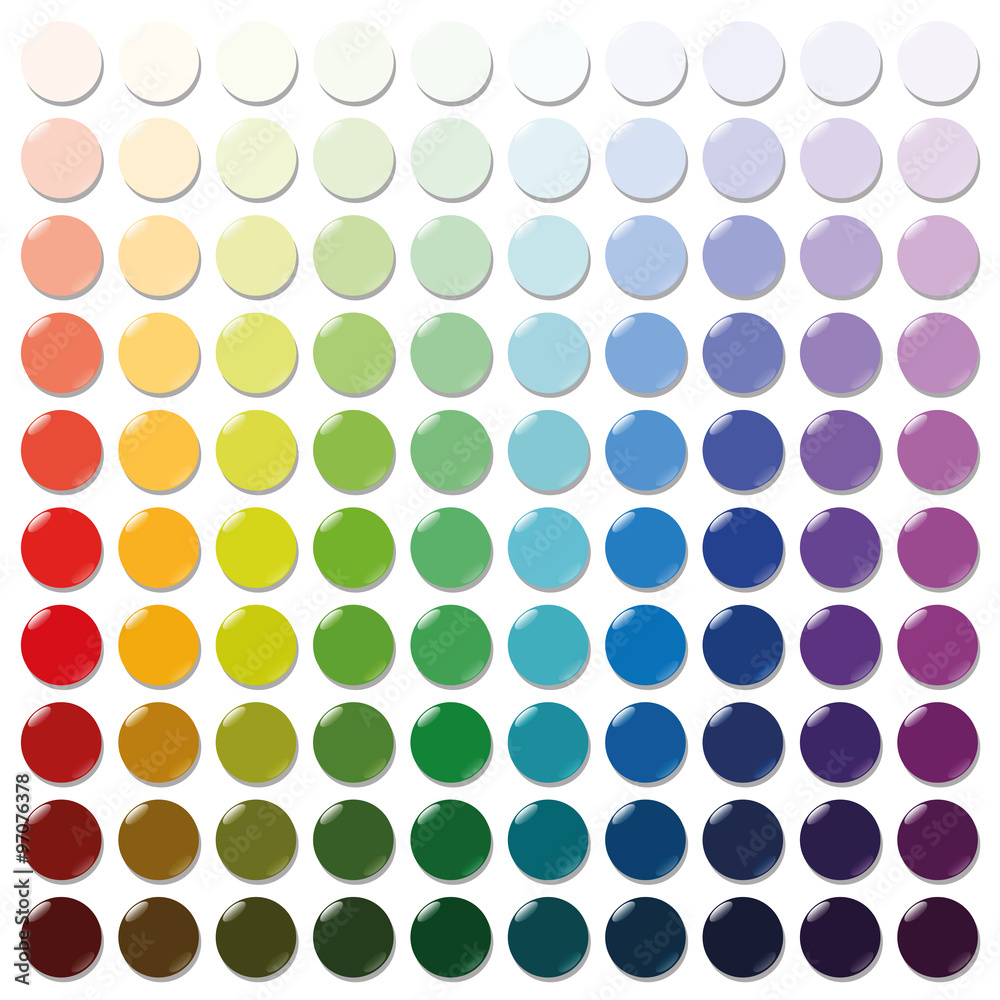 Counters - exactly one hundred round colorful plastic tokens sorted ...