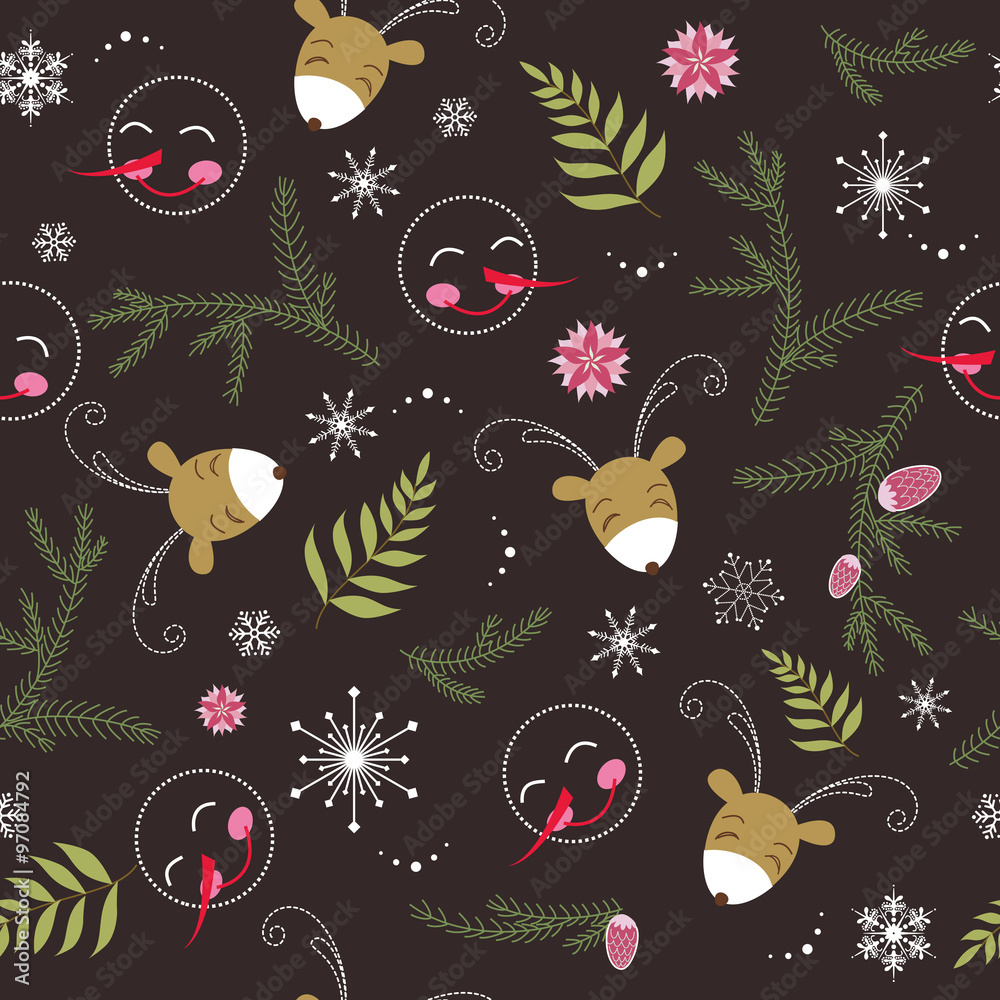 seamless christmas background Stock Vector | Adobe Stock