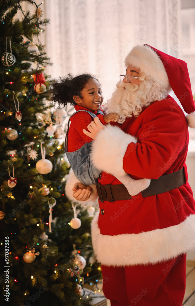Santa Claus with Child Stock Photo | Adobe Stock