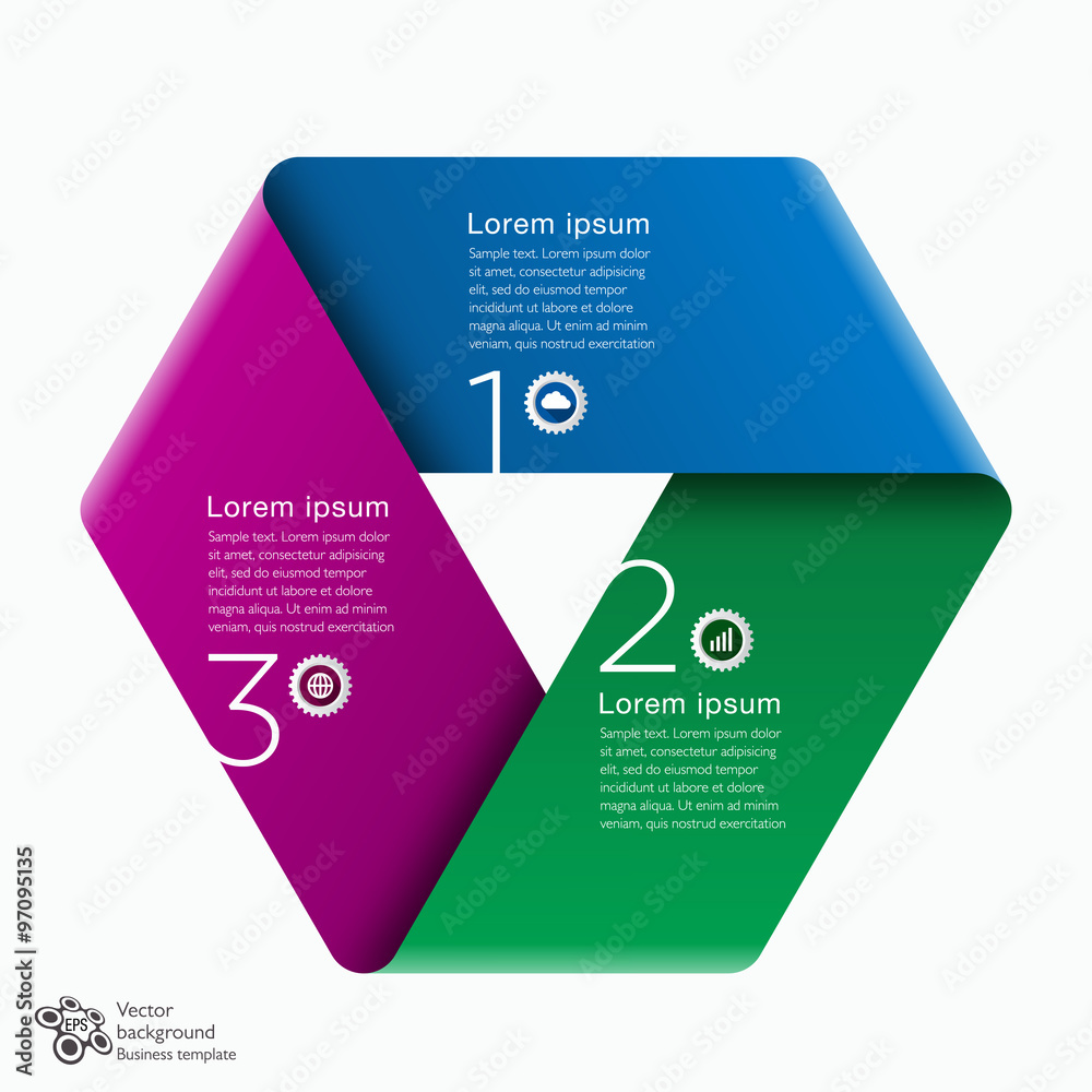 Infographic Vector Background 3-Step Process Stock Vector | Adobe Stock