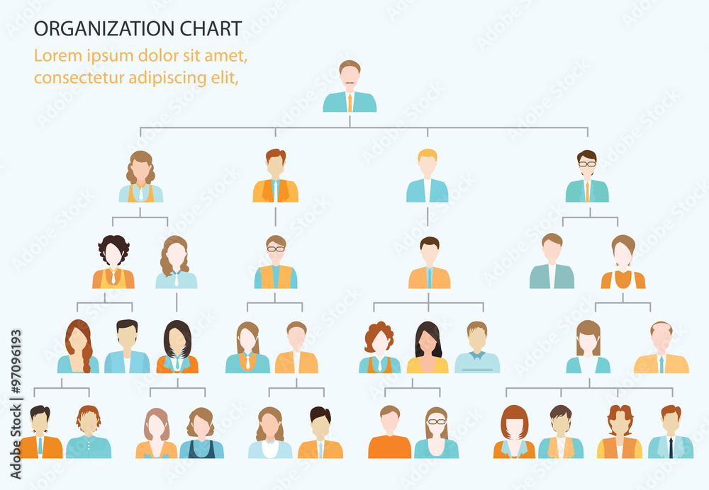 Organizational chart corporate business hierarchy. Stock Vector | Adobe ...