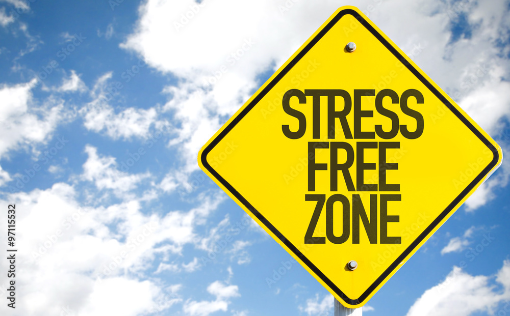 Stress Free Zone sign with sky background Stock Photo | Adobe Stock