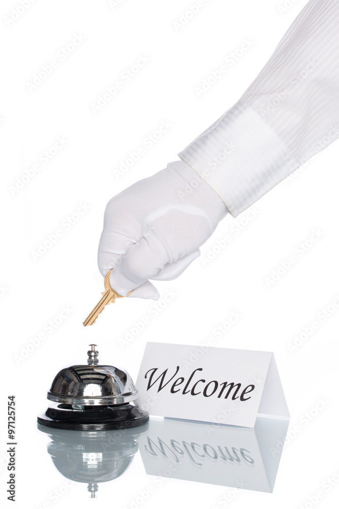 Welcome check in, Service bell on the Check in desk Stock Photo | Adobe ...