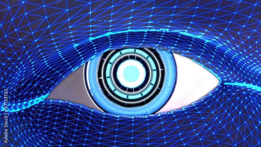 3D CYBORG EYE TRANSFORMS INTO MAN'S EYE ANIMATION. ALPHA CHANNEL. Eye ...