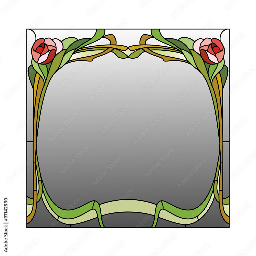 Stained glass pattern Stock Vector | Adobe Stock