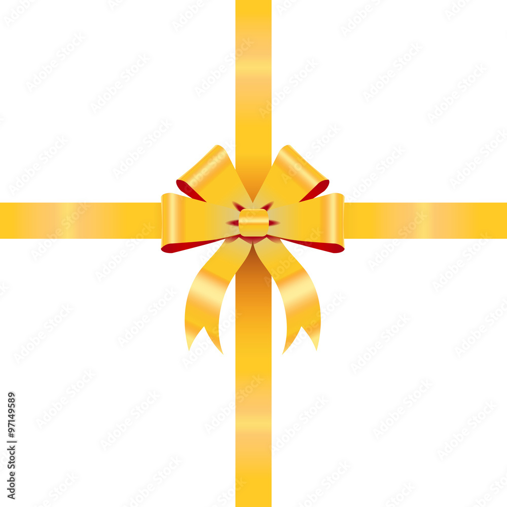 Gold Bow Stock Vector | Adobe Stock
