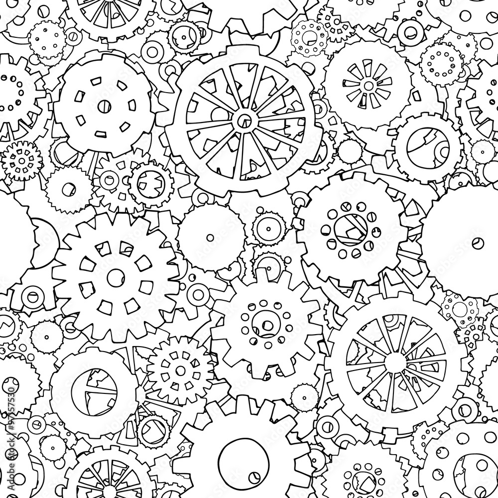 Gears Black And White