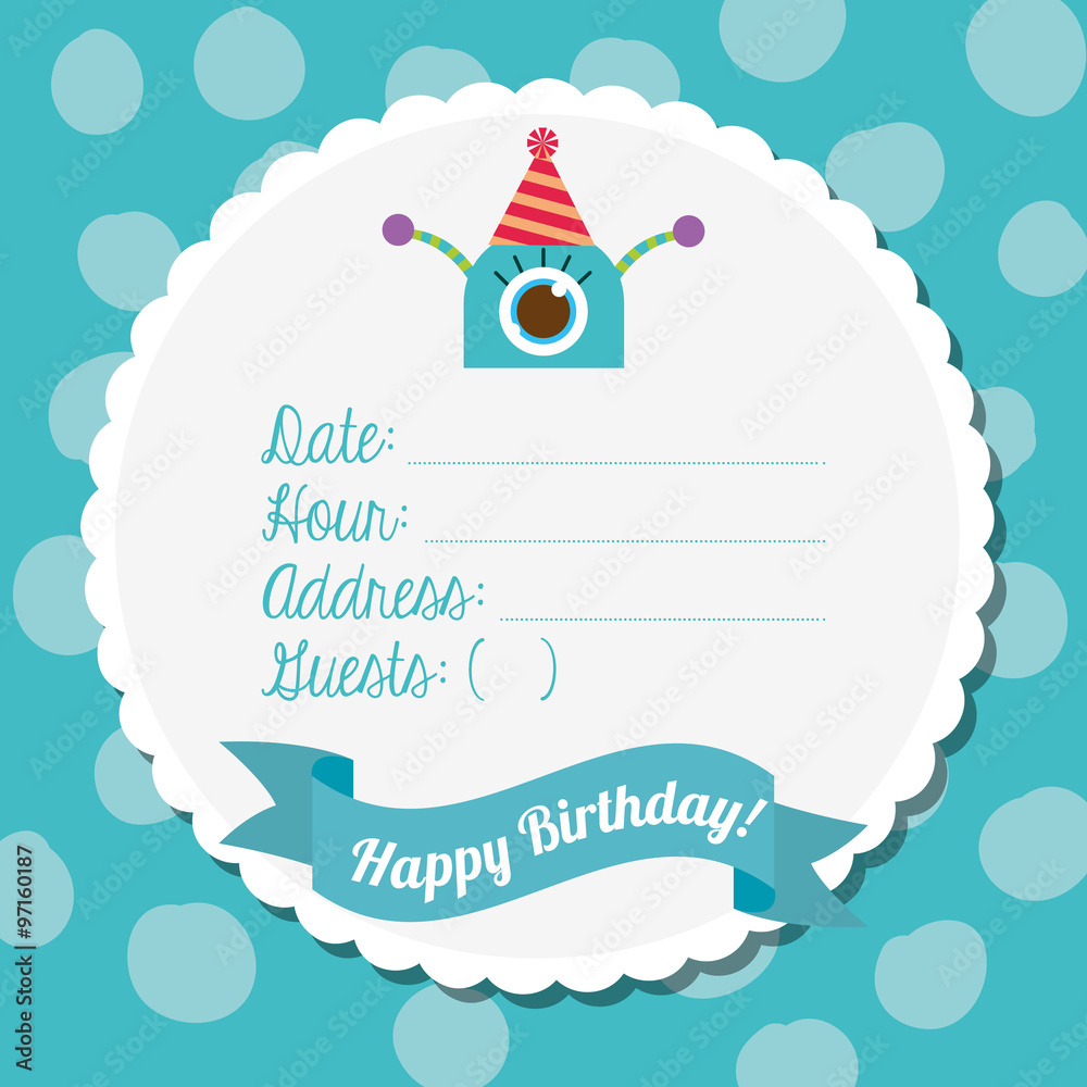 happy birthday card design Stock Vector | Adobe Stock