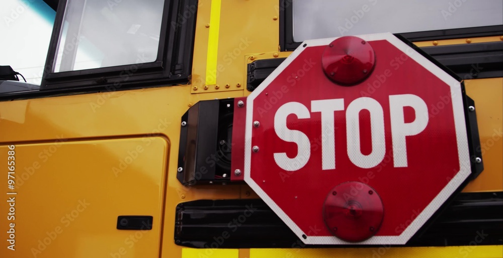 School Bus Sign on side of vehicle Stock Video | Adobe Stock