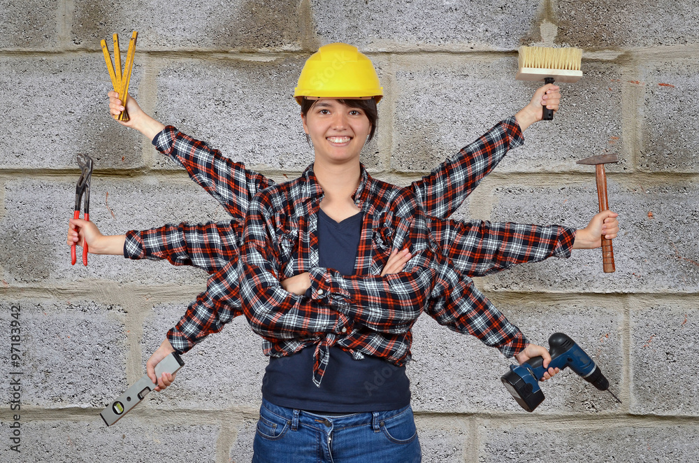 Handwerk, Frau, Heimwerken Stock-Foto | Adobe Stock
