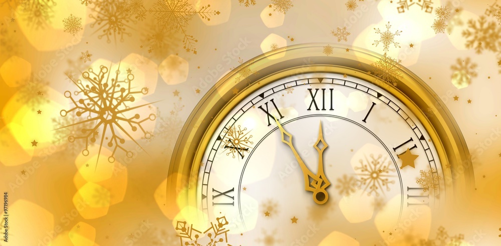 Composite image of gold clock Stock Illustration | Adobe Stock