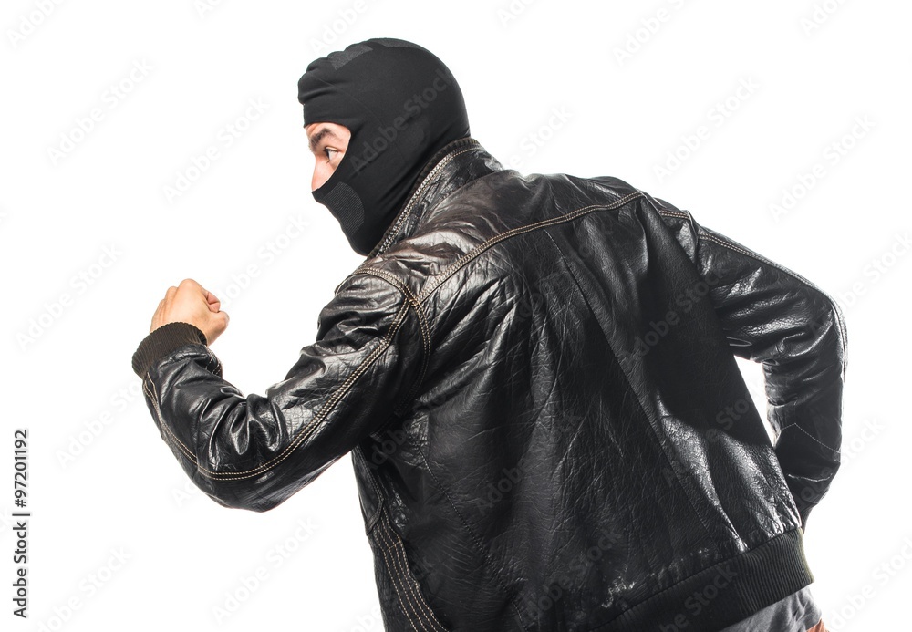Robber running fast Stock Photo | Adobe Stock