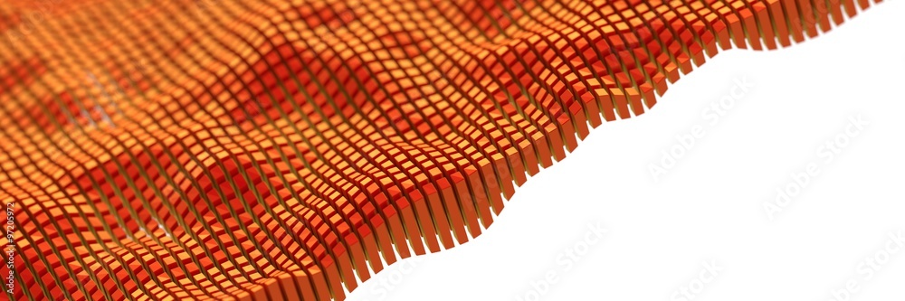 Geometric wave structure, 3d illustration background Stock Illustration ...