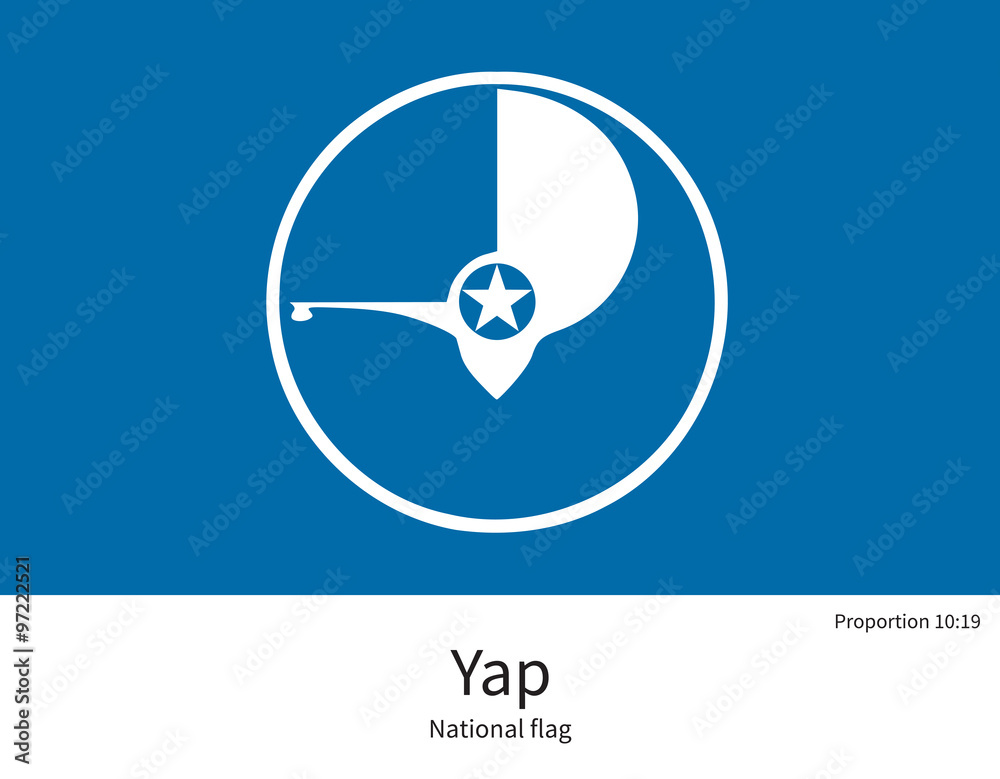 National flag of Yap with correct proportions, element, colors Stock ...