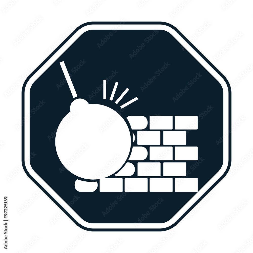 The dismantling of the wall icon Stock Vector | Adobe Stock
