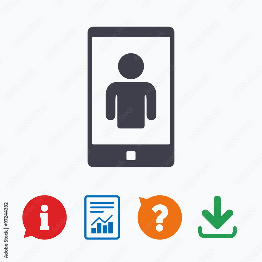 Vetor do Stock: Video call sign icon. Smartphone symbol. | Adobe Stock