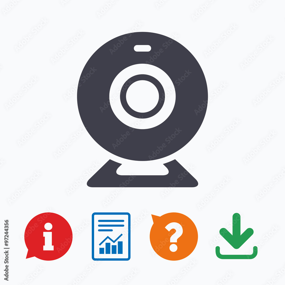 Webcam sign icon. Web video chat symbol. Stock Vector | Adobe Stock