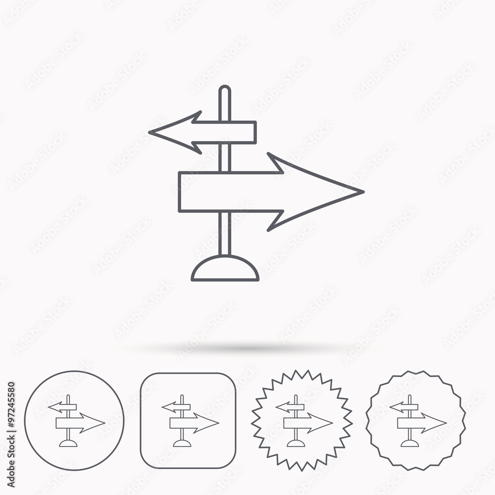Direction arrows icon. Destination way sign. Stock Vector | Adobe Stock