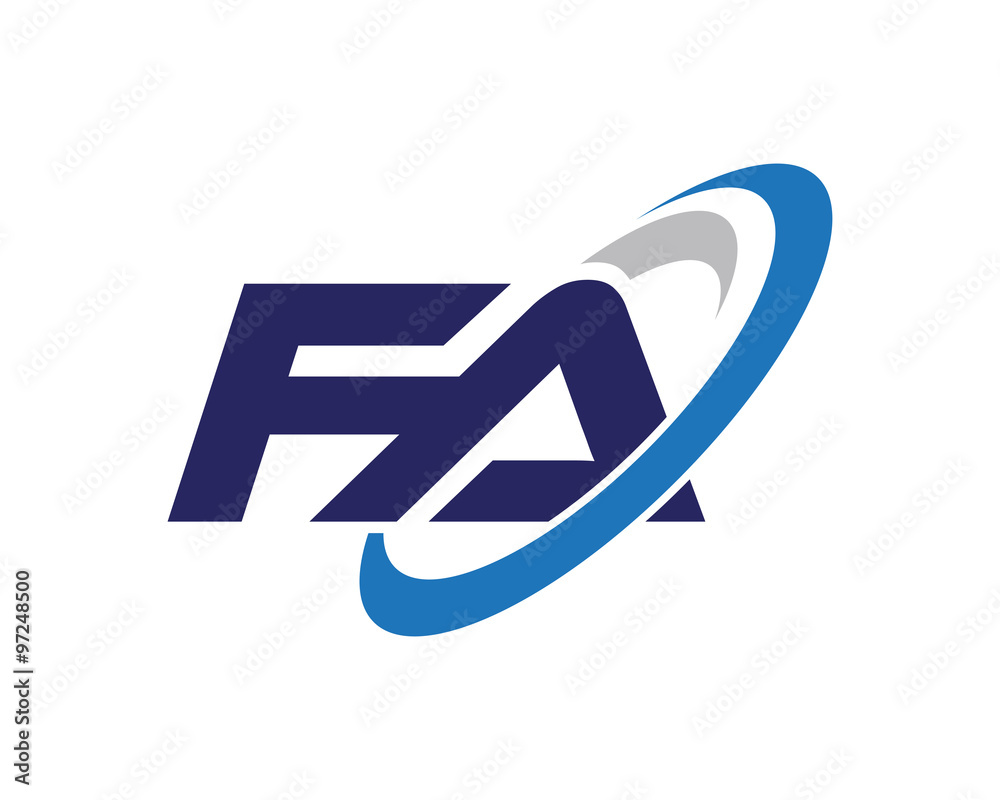 FA Swoosh Letter Auto Logo Stock Vector | Adobe Stock