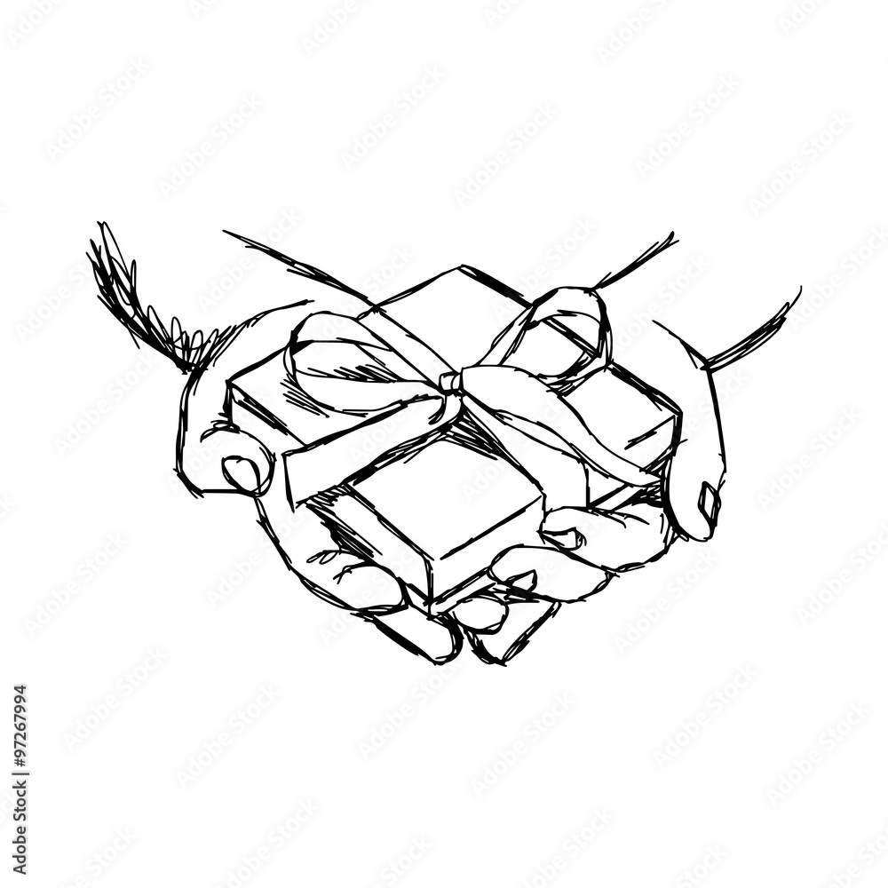 illustration vector doodle hand drawn of sketch hand of person giving ...