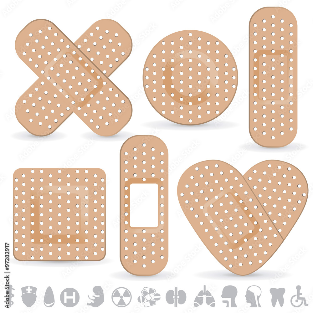 Medical adhesive bandage Stock Vector | Adobe Stock