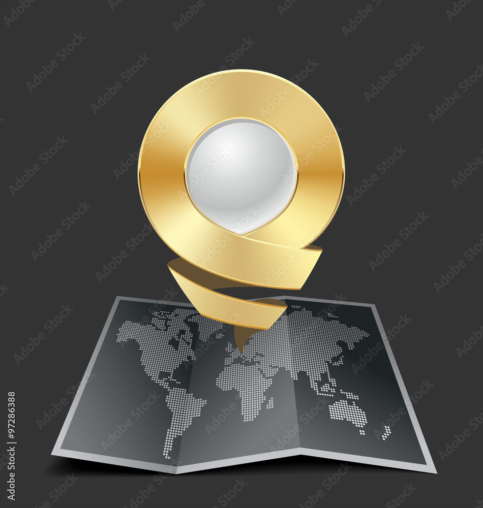 Location Gold Icon. 3D Stock Vector | Adobe Stock