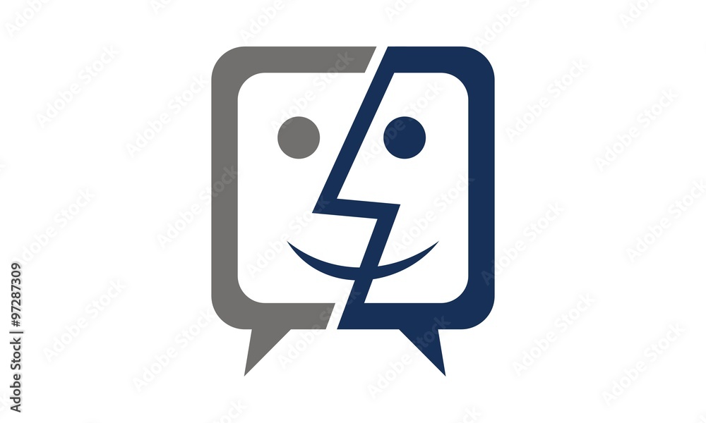 Two people Talk Logo Stock-Vektorgrafik | Adobe Stock