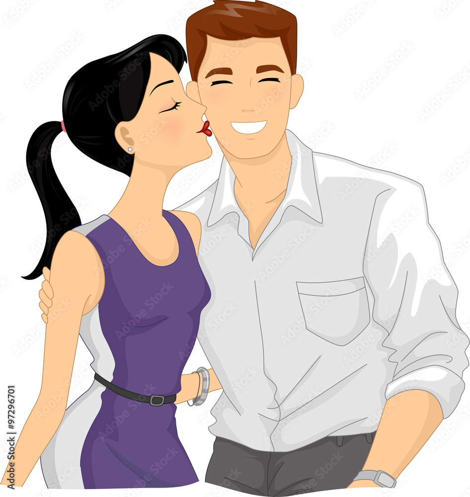 Romantic Cheek Kiss