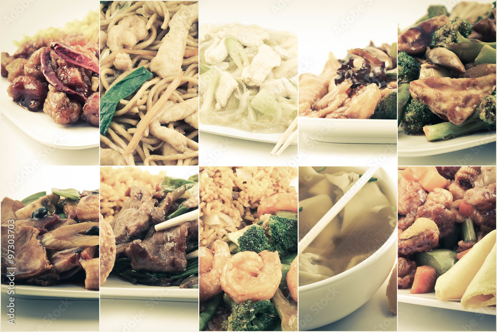 Chinese Food Collage Stock Photo | Adobe Stock