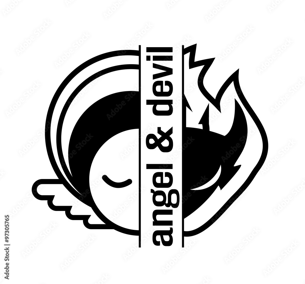 Angel and devil logo, icon, avatar Stock Vector | Adobe Stock