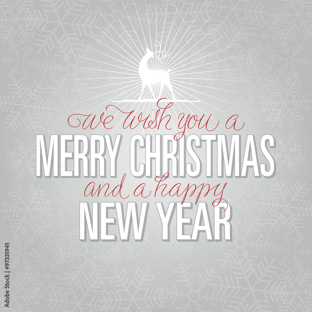 Merry Christmas and Happy New Year Card. Vector Illustration. Hand ...