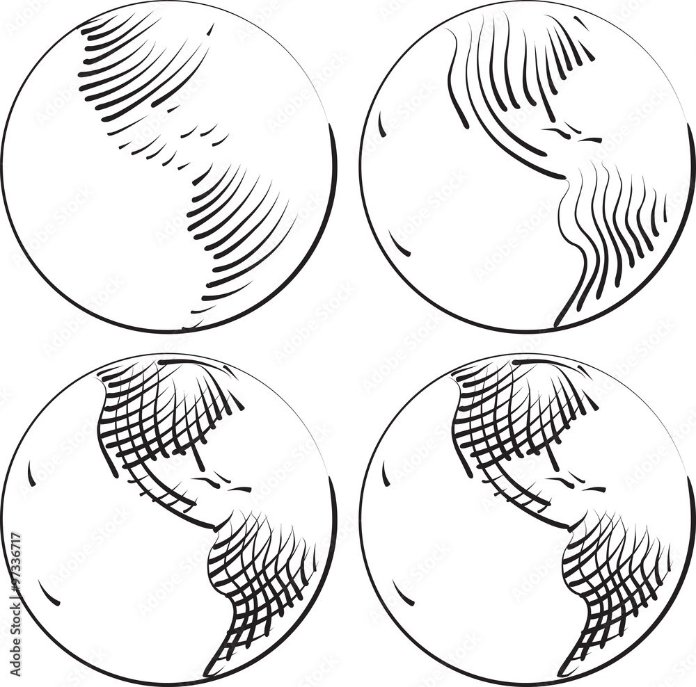 Simple World Engraving Stock Vector | Adobe Stock