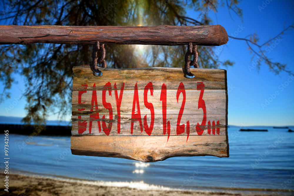 Easy as 1, 2, 3... motivational phrase sign Stock Photo | Adobe Stock