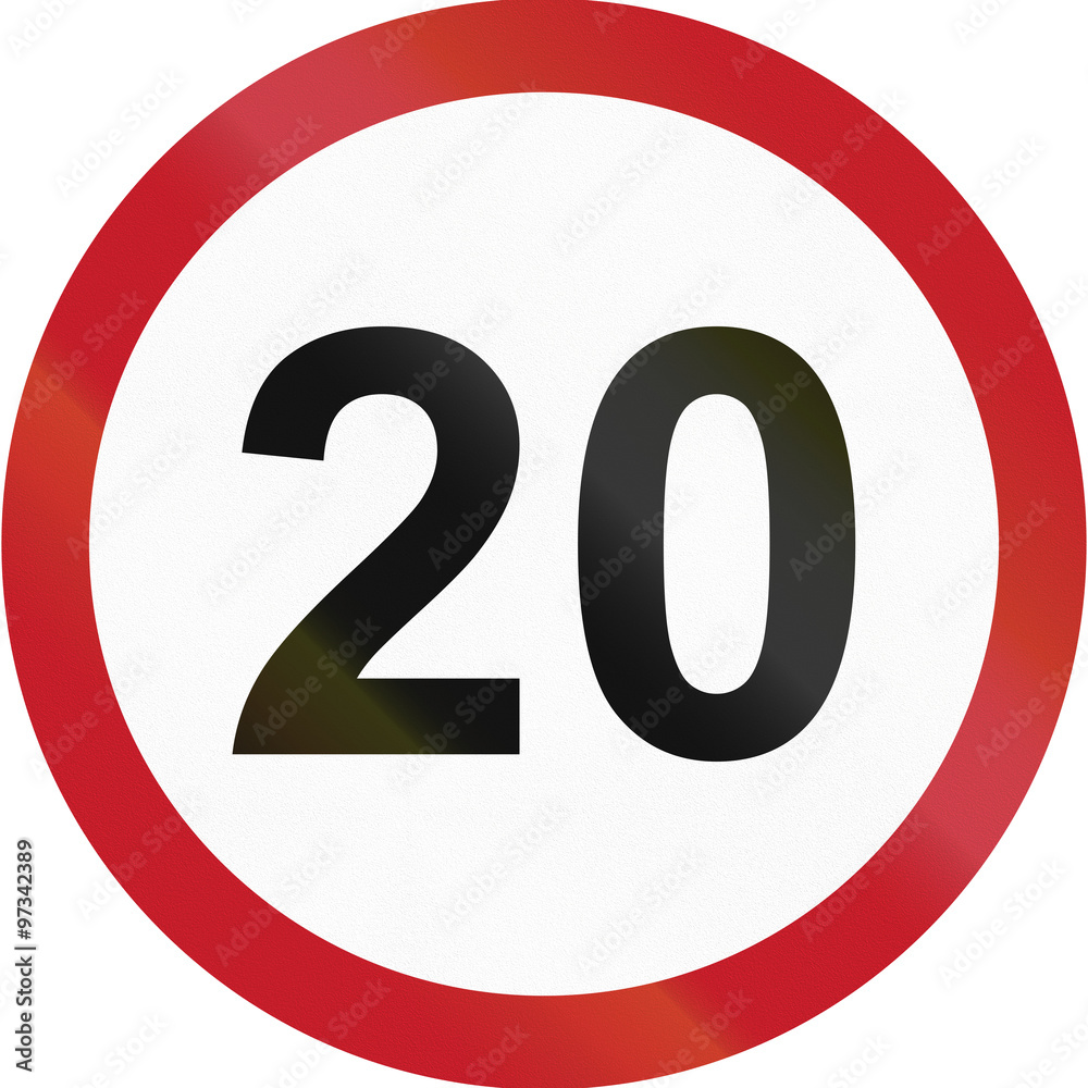Road sign in the Philippines - Speed limit - Maximum 20 kph Stock ...
