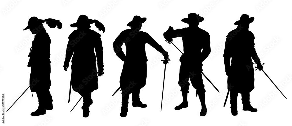 musketeer silhouettes Stock Vector | Adobe Stock