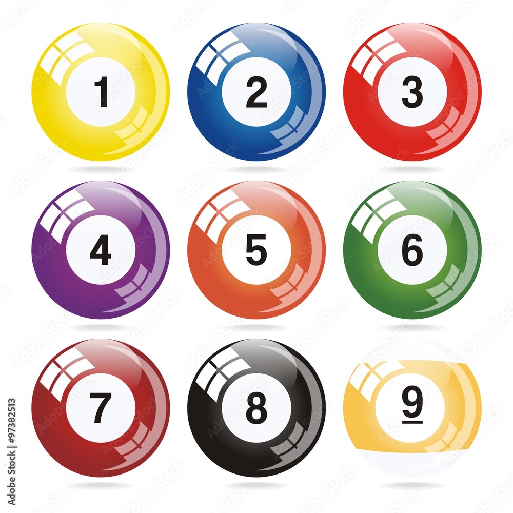 3D Nine Ball Vector - 3D Billiard Ball Vector Stock Vector | Adobe Stock