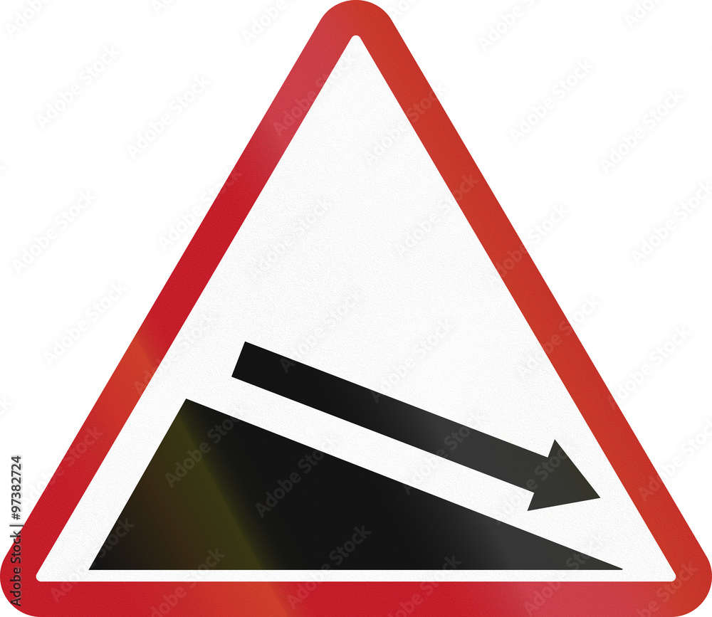 Road sign in the Philippines - Steep Descent Stock Illustration | Adobe ...