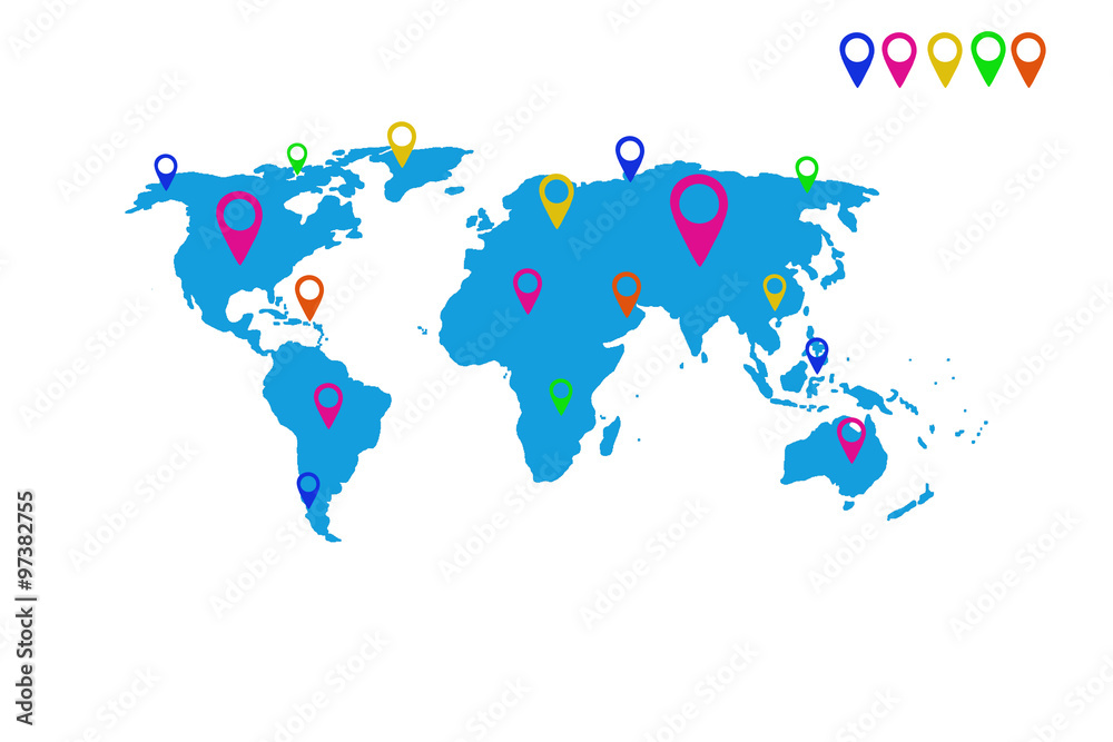 World Map With Location Pins Stock Illustration Adobe Stock world-map-with-location-pins-stock-illustration-adobe-stock