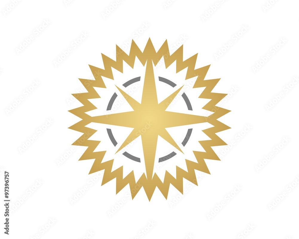 abstract sun compass logo Stock Vector | Adobe Stock