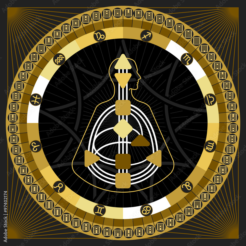 Vector Human Design Astrological Infographics Rave Mandala Body Graph ...