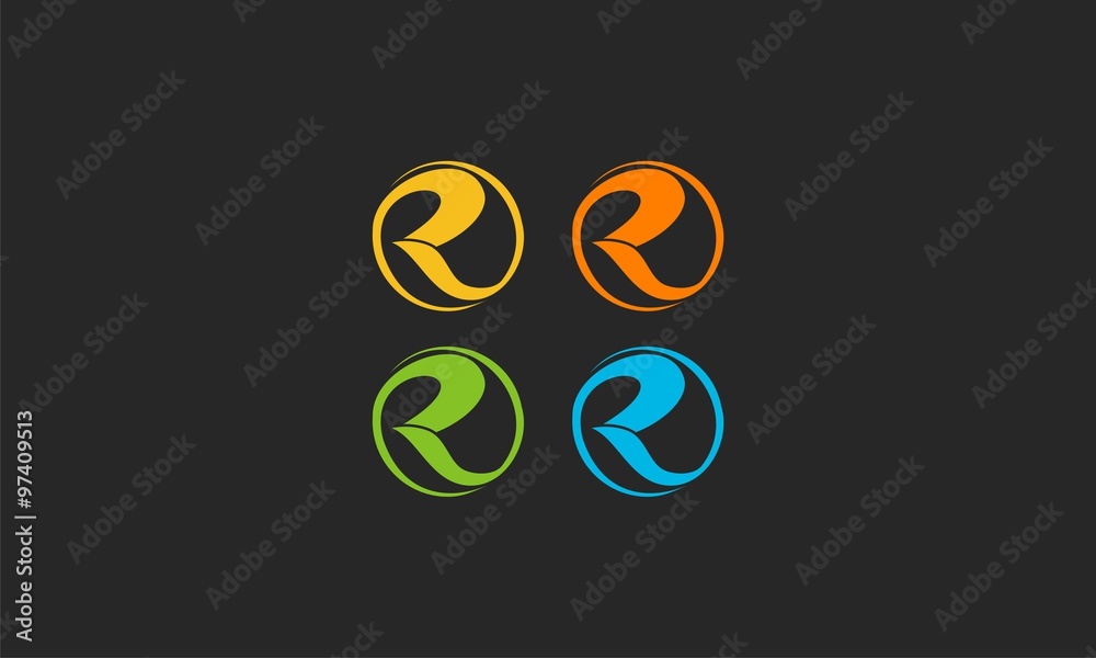 letter r circle logo Stock Vector | Adobe Stock
