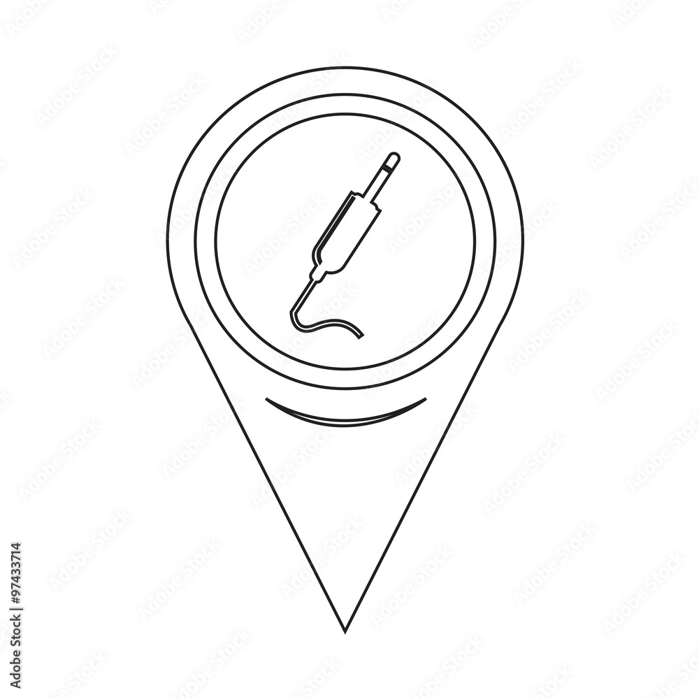 Map Pin Pointer jack cable icon Stock Vector | Adobe Stock