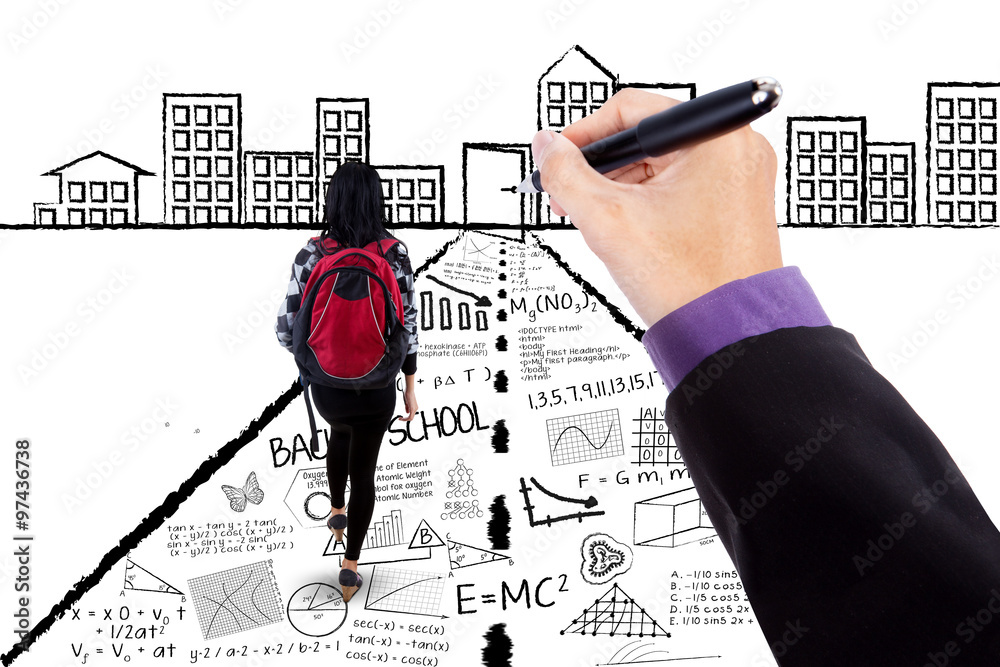 College student with hand draw doodles Stock Photo | Adobe Stock