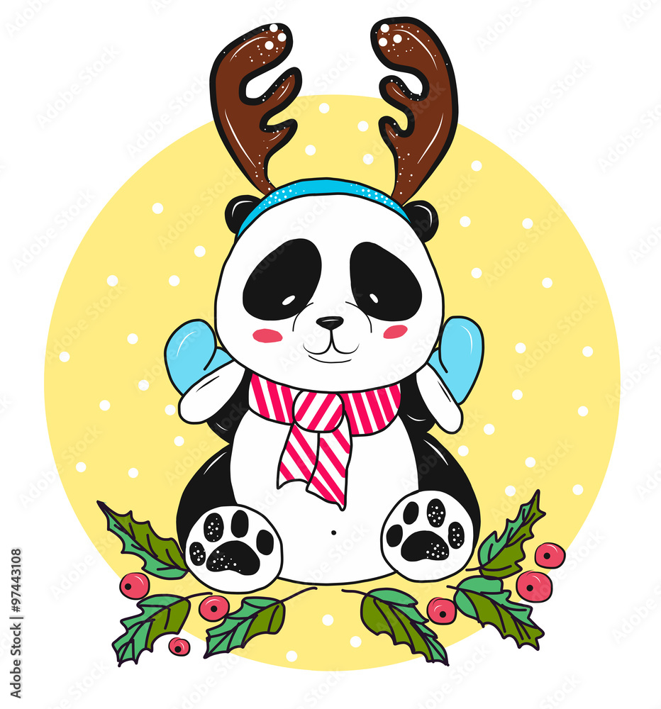 Panda Bear In Snow Clip Art