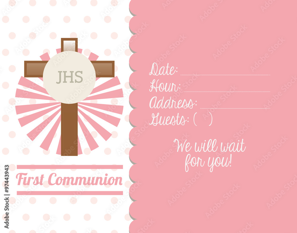 first communion card design Stock Vector | Adobe Stock