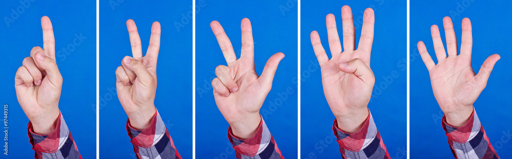Count down background. Hand gesture numbers. Symbolic counting with ...
