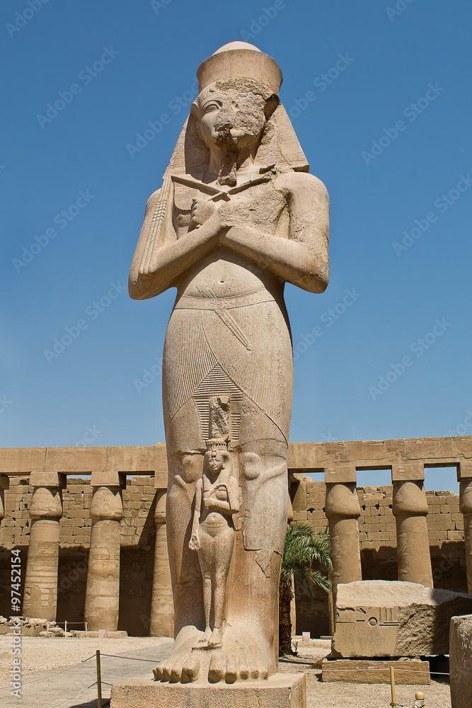 Statue of Ramses II with his wife Nefertari Stock Photo | Adobe Stock