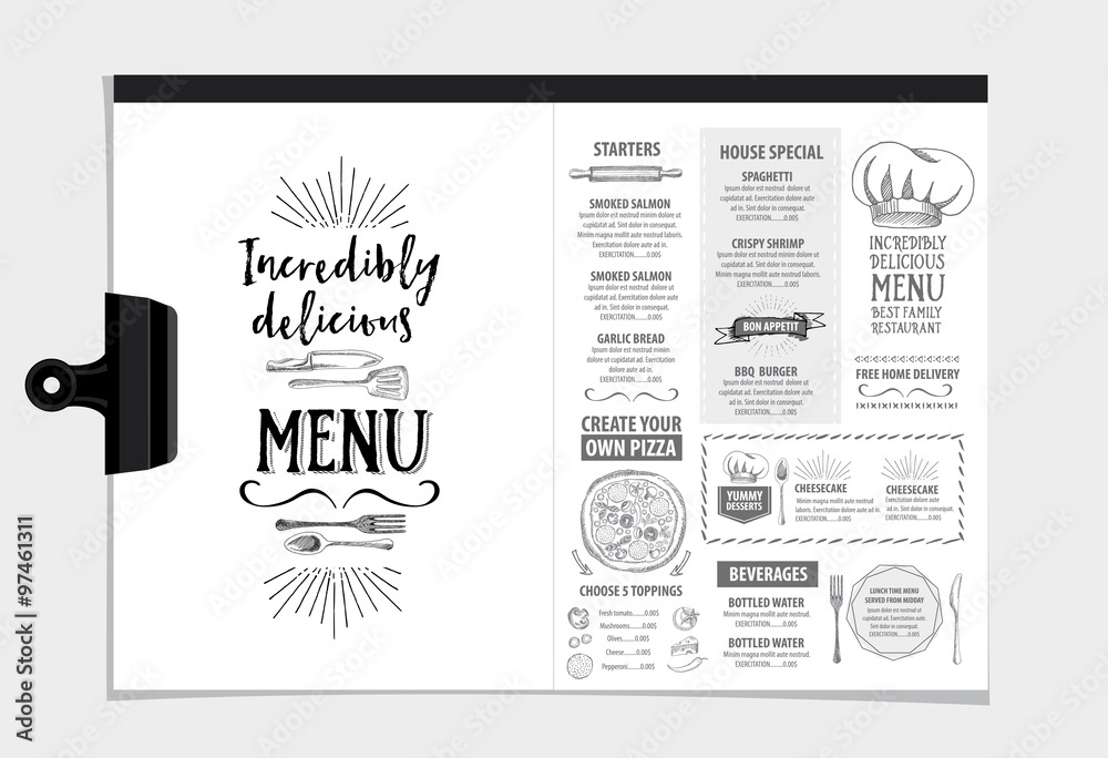 Restaurant cafe menu, template design. Stock Vector | Adobe Stock